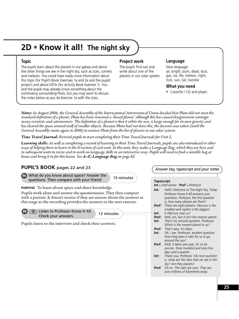 2D Know It All!: The Night Sky | PDF | Milky Way | Pluto