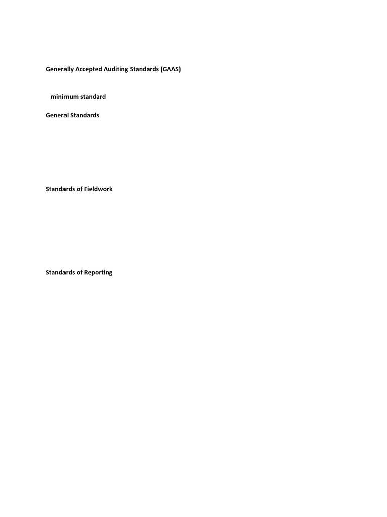 GAAS: Key Auditing Standards Explained | PDF | Career & Growth ...