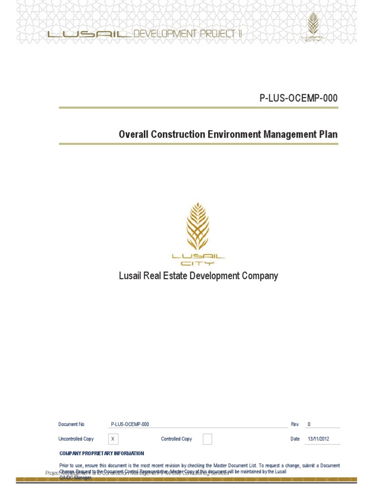 P-LUS-OCEMP-000: Overall Construction Environment Management Plan | PDF ...
