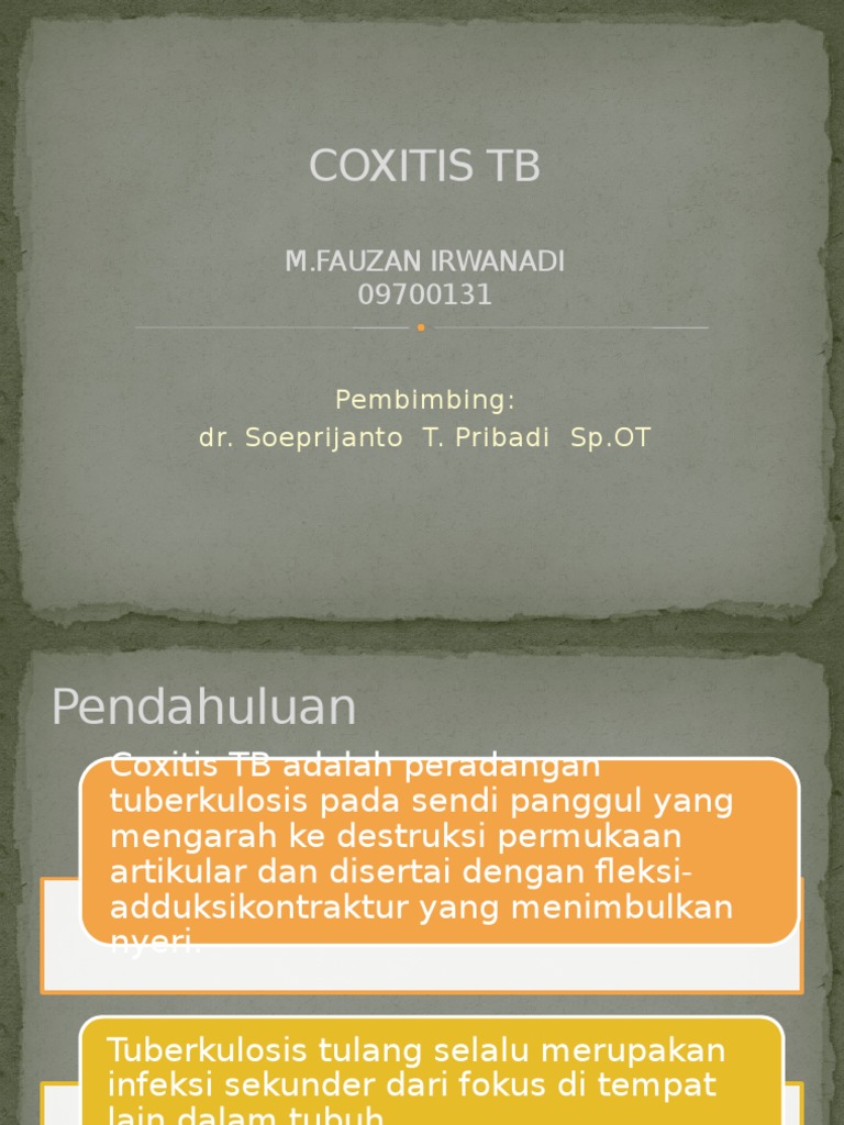Coxitis TB: Diagnosis dan Pengobatan | PDF | Kesehatan Holistik | Sains ...