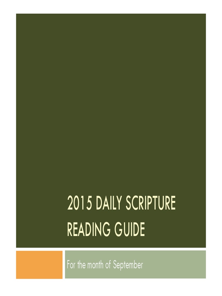 2015 Daily Scripture Reading Guide For The Month of Sept | PDF | Jesus ...