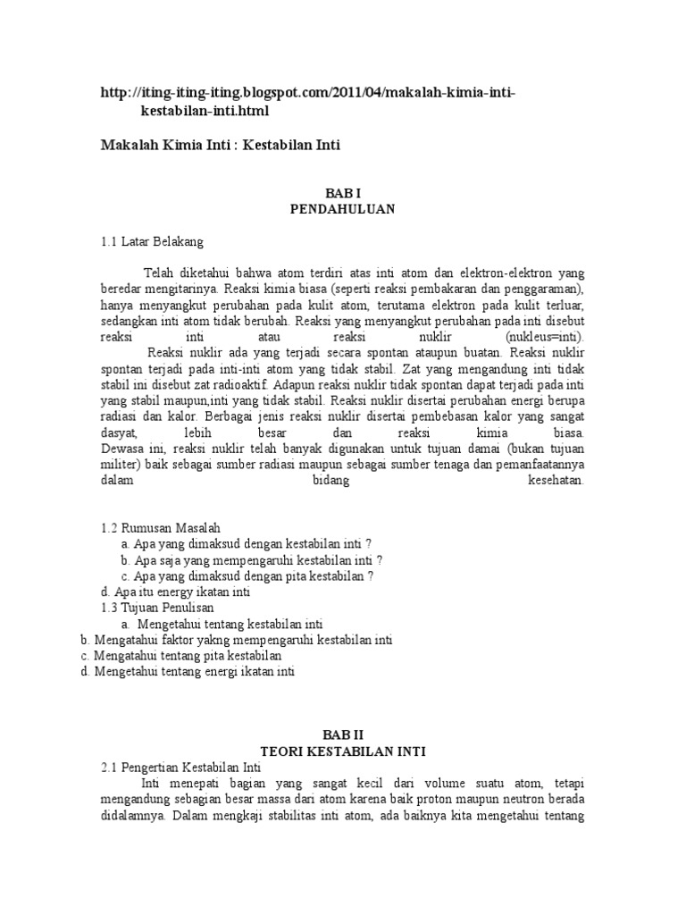 Kestabilan Inti | PDF | Metode & Bahan Ajar | Teknologi & Rekayasa