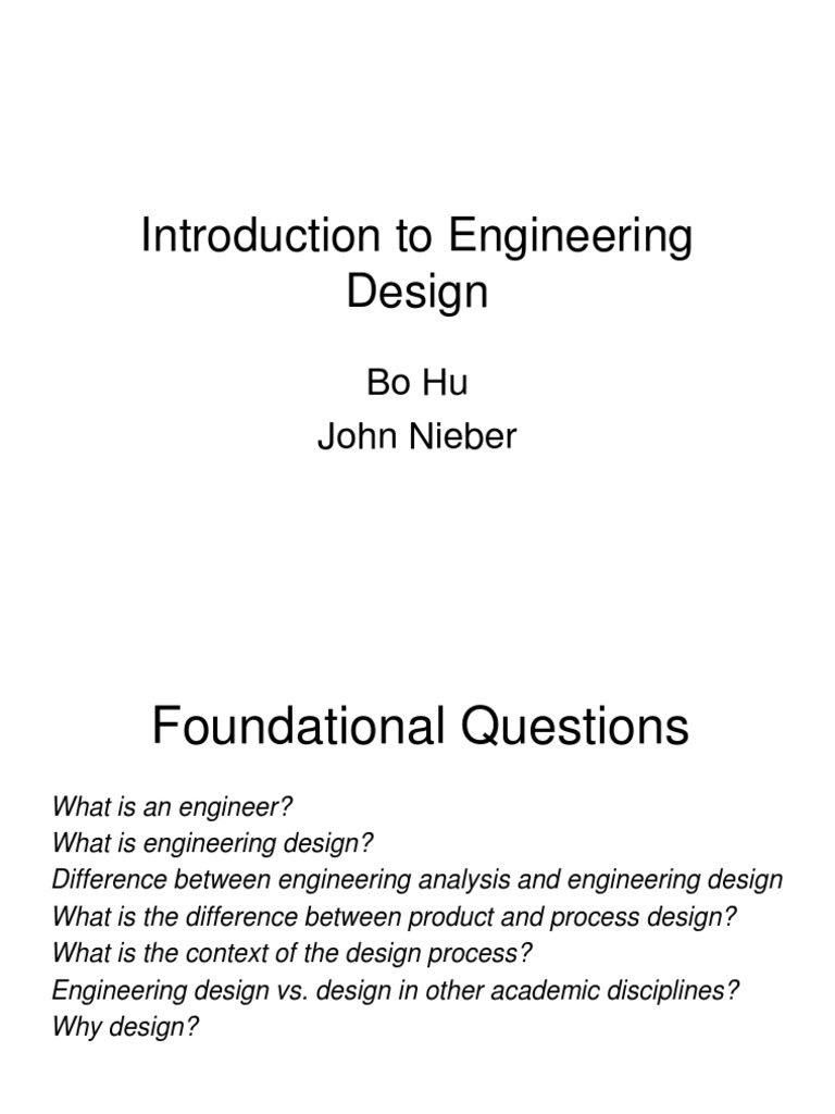 Introduction To Engineering Design | PDF | Engineering Design Process | Engineering