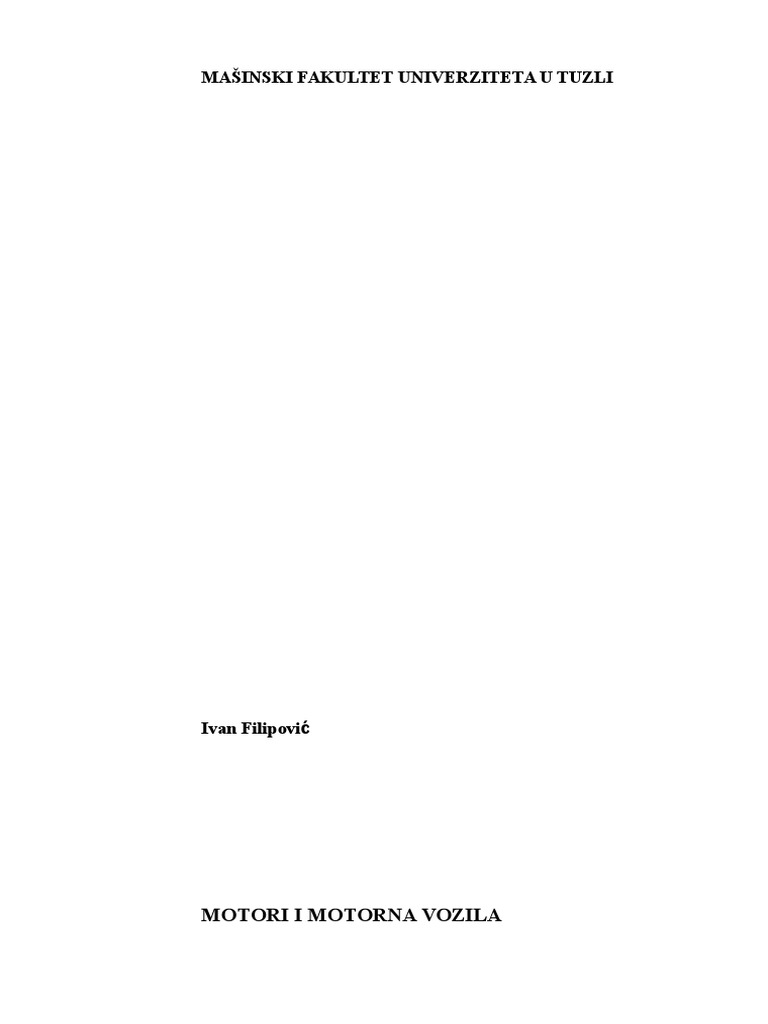 Motori I Motorna Vozila Seminarski Eksploatacija | PDF