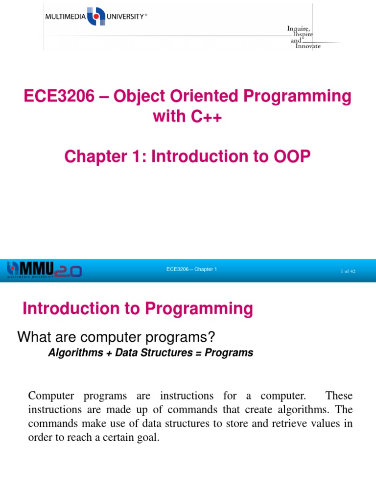 Chapter 01-Introduction To OOP | PDF | Inheritance (Object Oriented ...