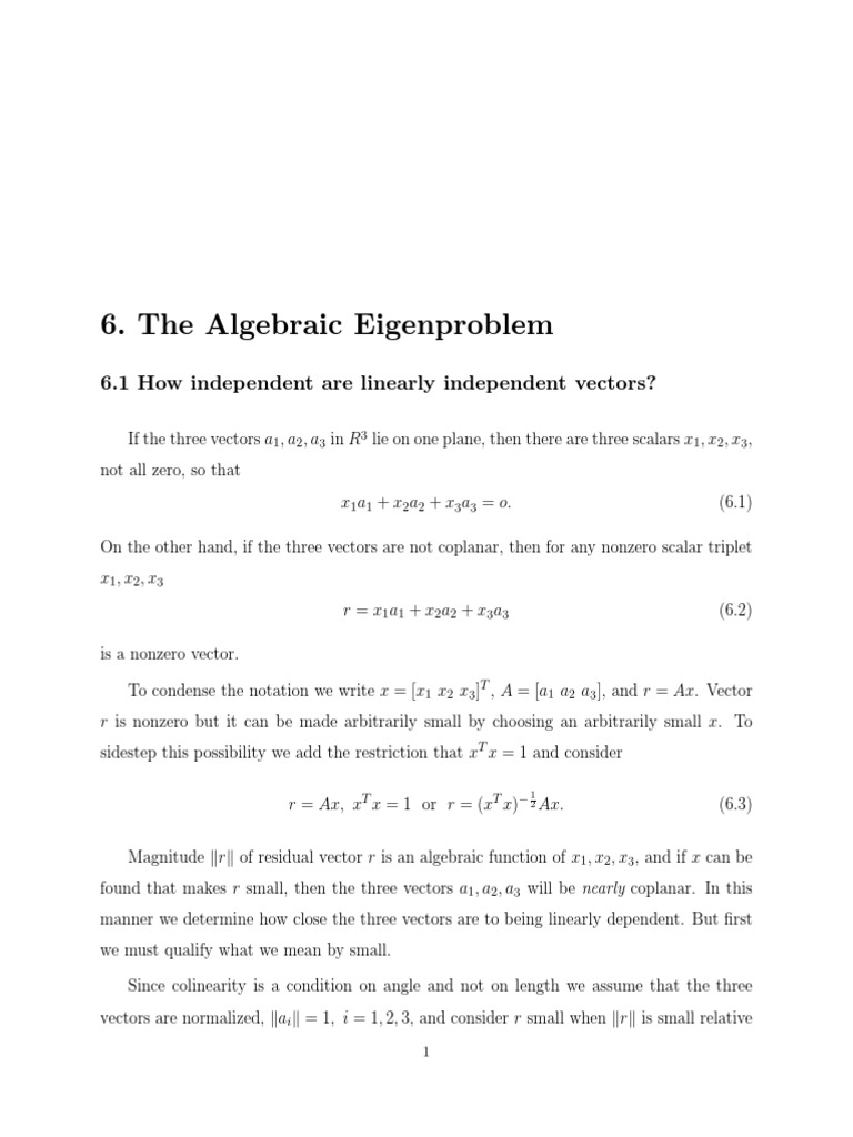 The Algebraic Eigenproblem | PDF | Eigenvalues And Eigenvectors | Matrix (Mathematics)