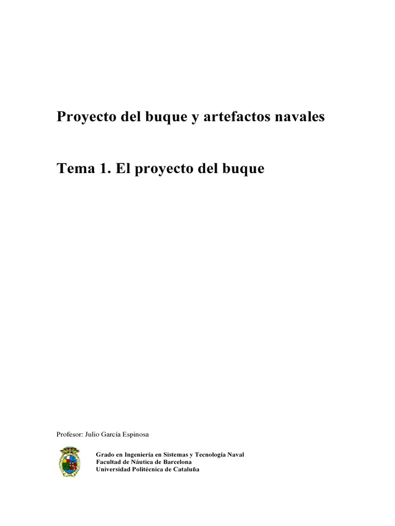 Proyecto de Buque y Diseño Naval | PDF | Science | Ingeniería