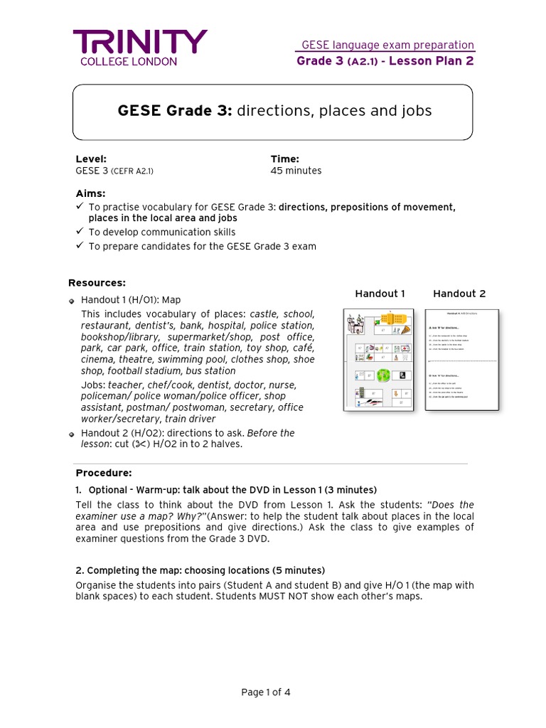 Grade 3 Directions Lesson Plan | PDF