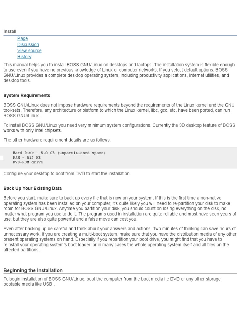 A Comprehensive Guide to Installing BOSS GNU/Linux on Desktops and Laptops | PDF | Booting ...
