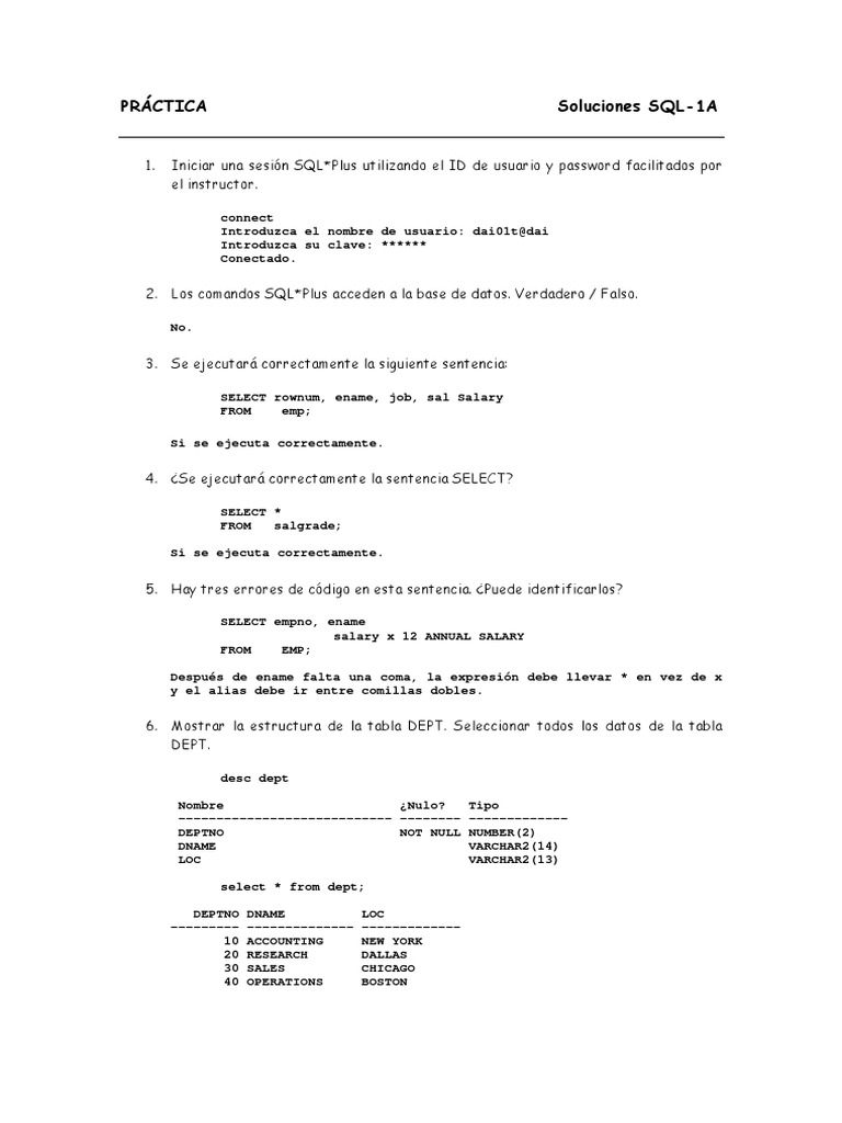 Soluciones SQL1Ar | PDF | SQL | Tabla (base de datos)