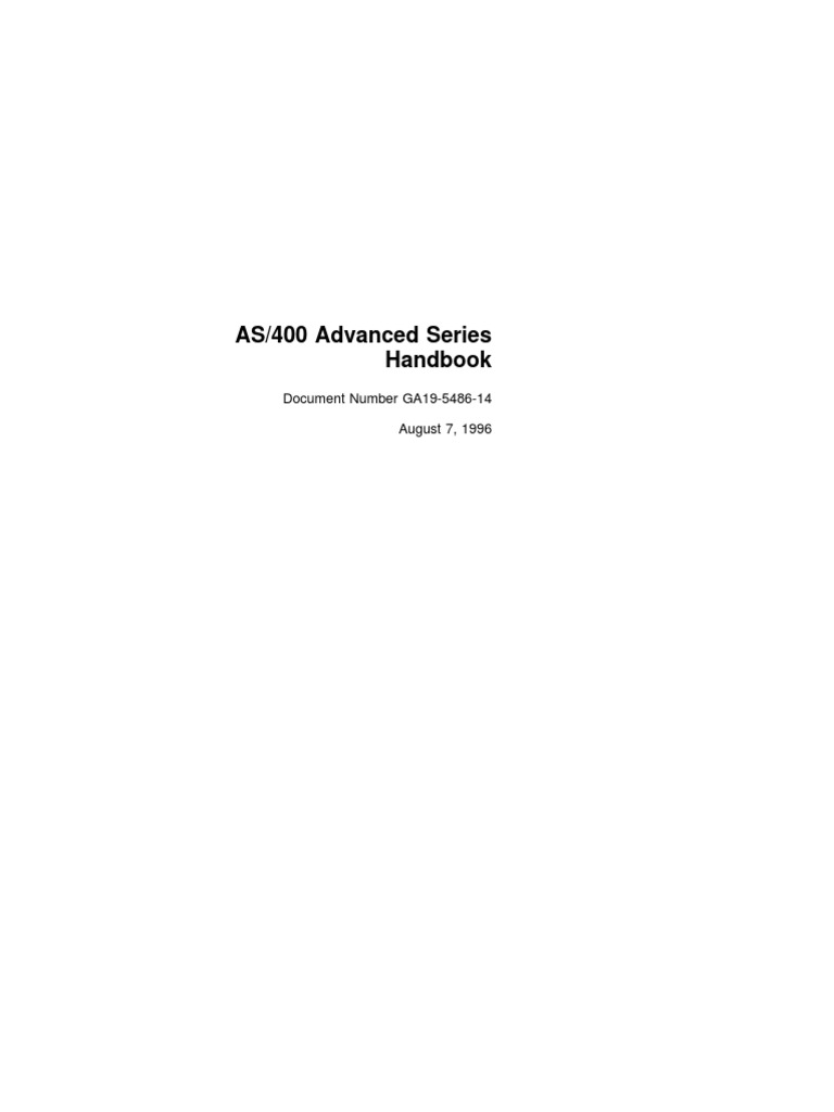AS400 Handbook | PDF | Ibm System I | Operating System