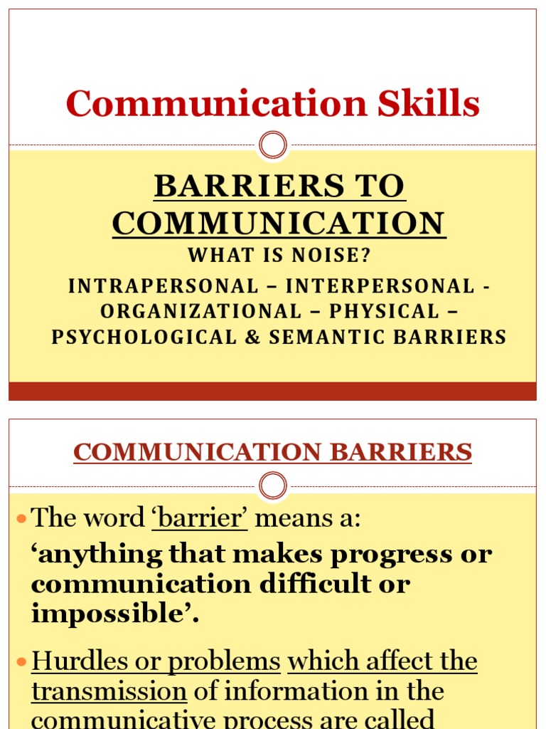 Barriers to Communication | Noise | Communication