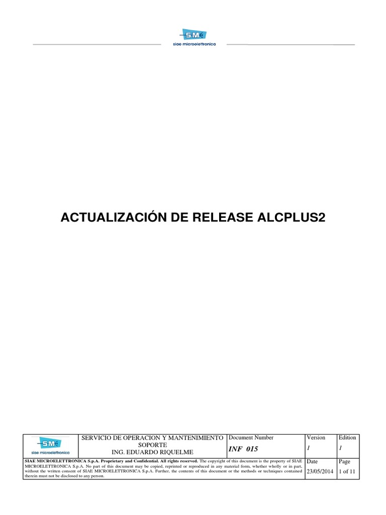 Actualización de Release Alcplus2 | PDF | Informática | Arquitectura de ...