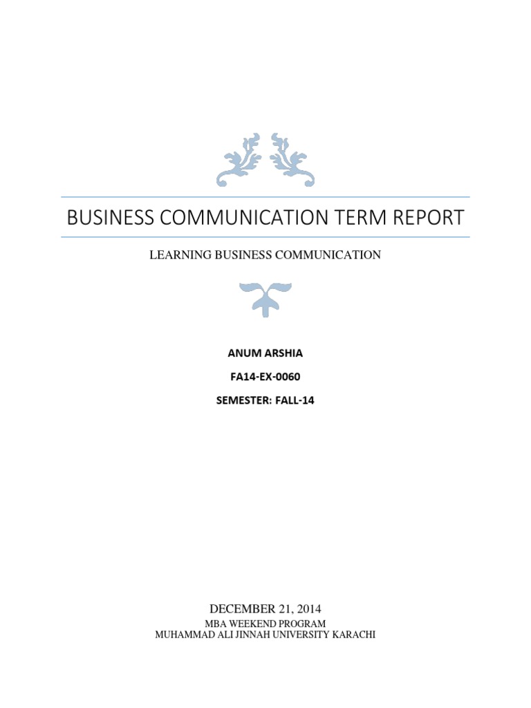 Business Communication Report Overview | PDF | Persuasion | Communication