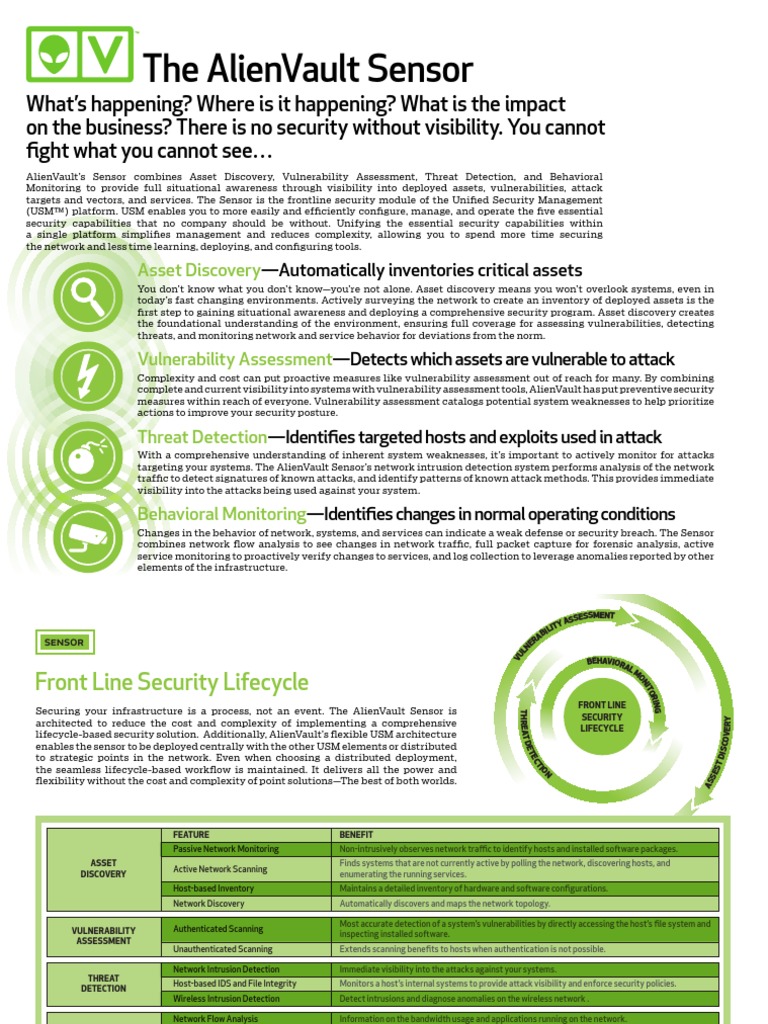 DS AlienVault Sensor 041013 | PDF | Vulnerability (Computing) | Threat ...