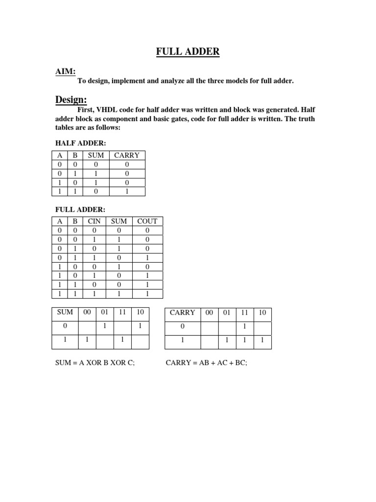 4-Bit Adder Cum Subtractor Design | PDF | Vhdl | Software Engineering