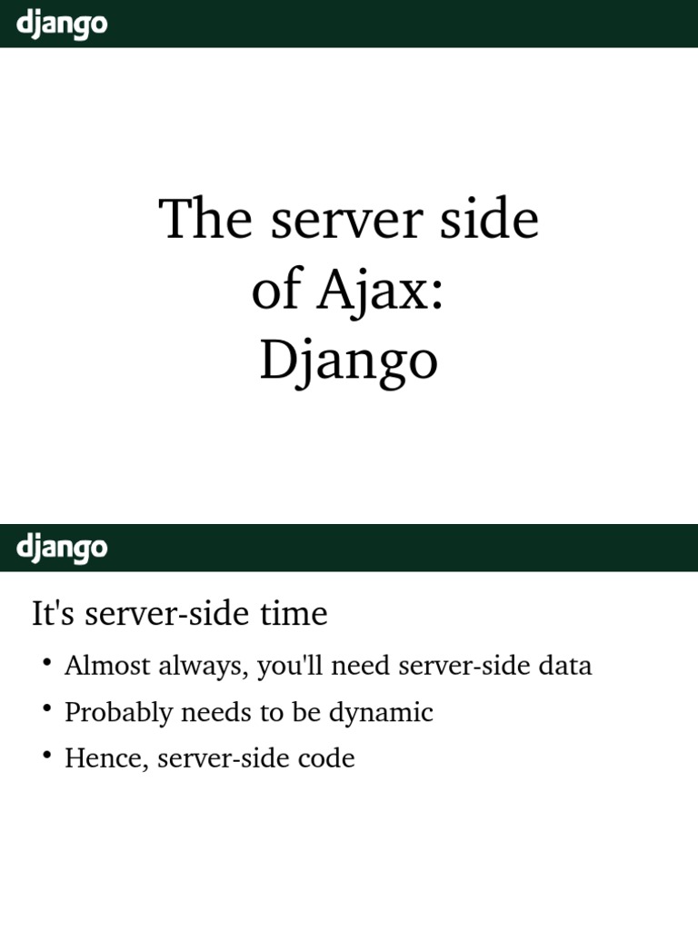 The Server Side of Ajax: Django | PDF | Dynamic Web Page | Information ...