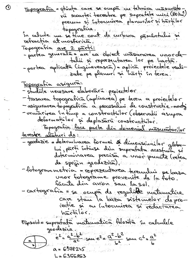 Curs Topografie An 1 Sem.1 | PDF