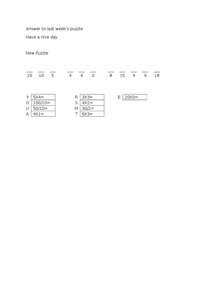 Weekly Puzzle Solution and New Challenge | PDF