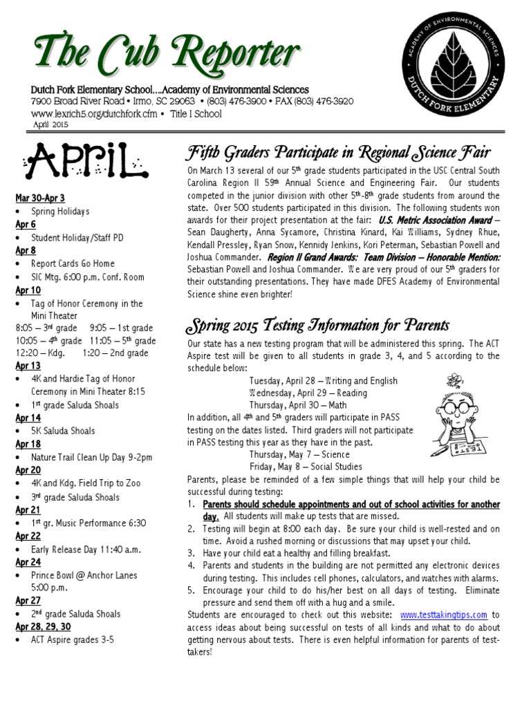 April 2015 Cub Reporter | Download Free PDF | Conversation ...