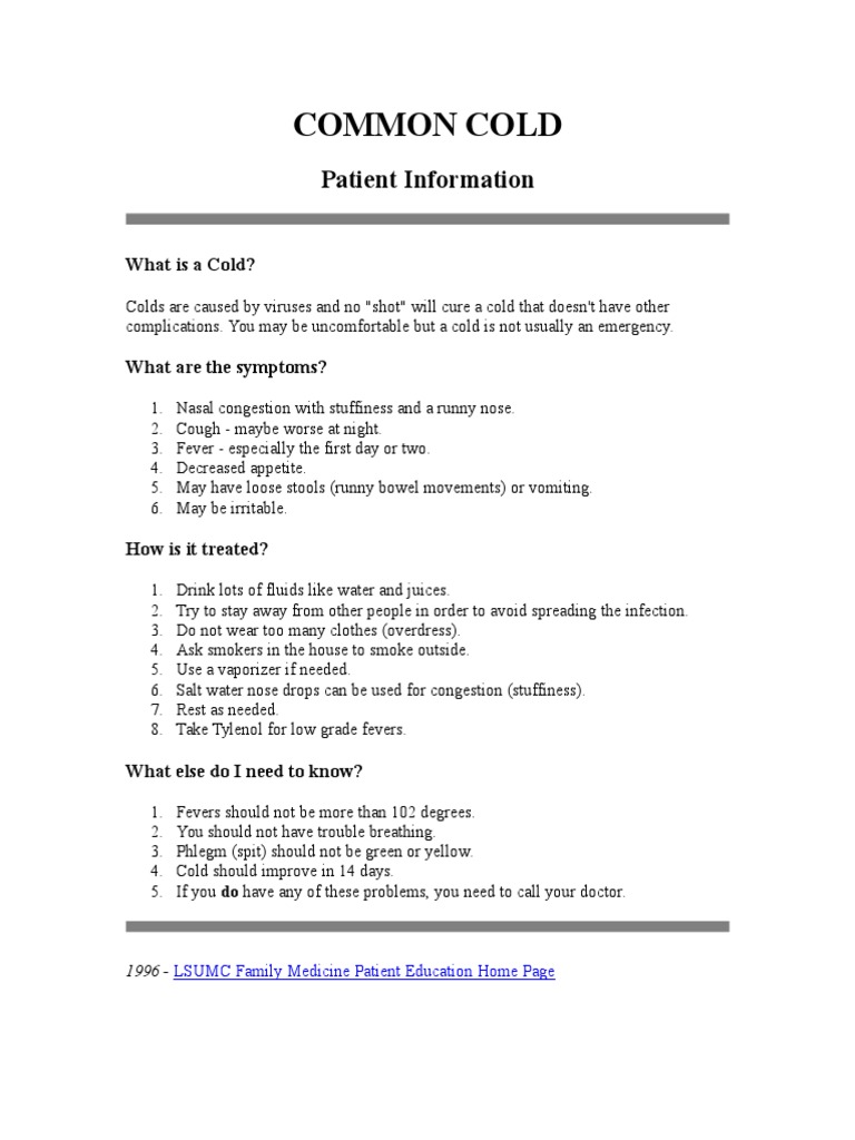 Common Cold | PDF | Common Cold | Respiratory System