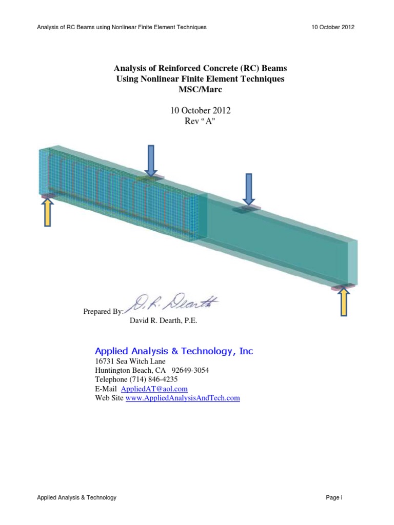 Analysis Reinforced Concrete (RC) Beams Nonlinear - FEA - MSC-Marc ...