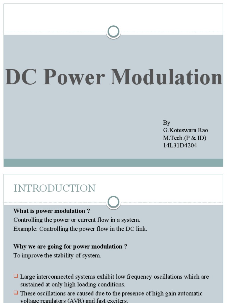 DC Power Modulation | PDF | Direct Current | Electric Power System