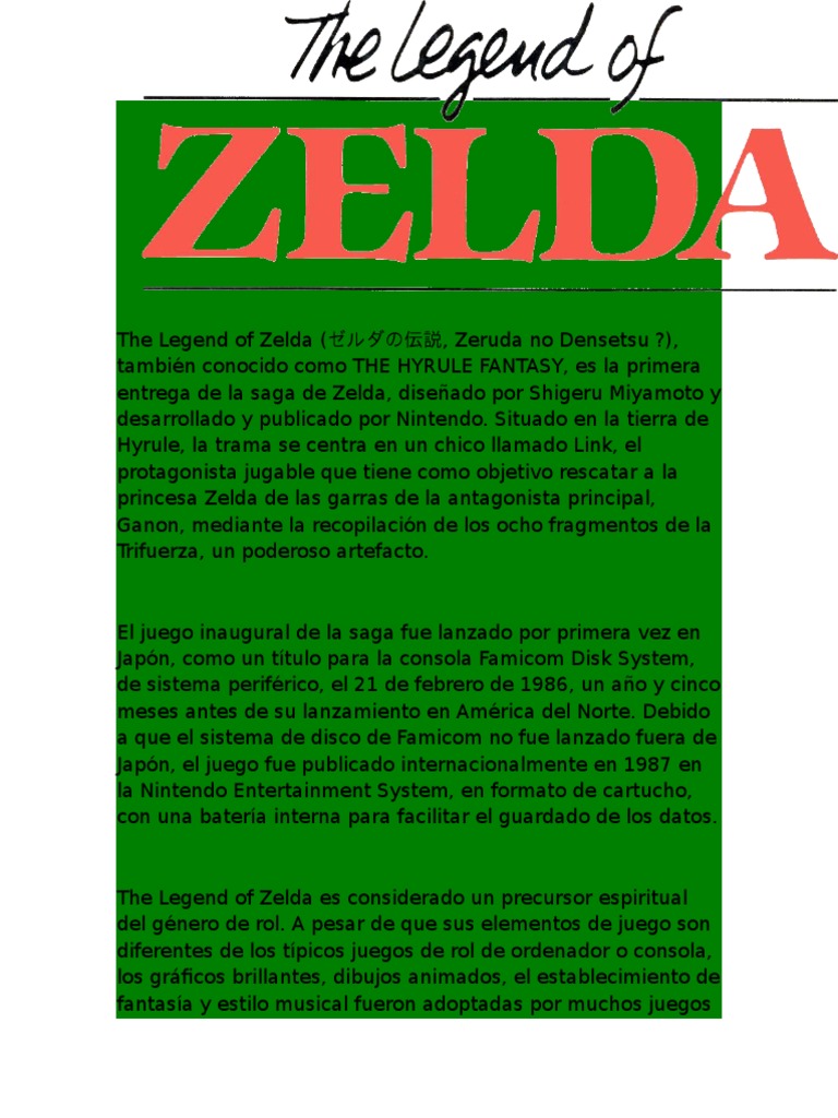 The Legend of Zelda (Juego) | PDF | La leyenda de Zelda | Continuación