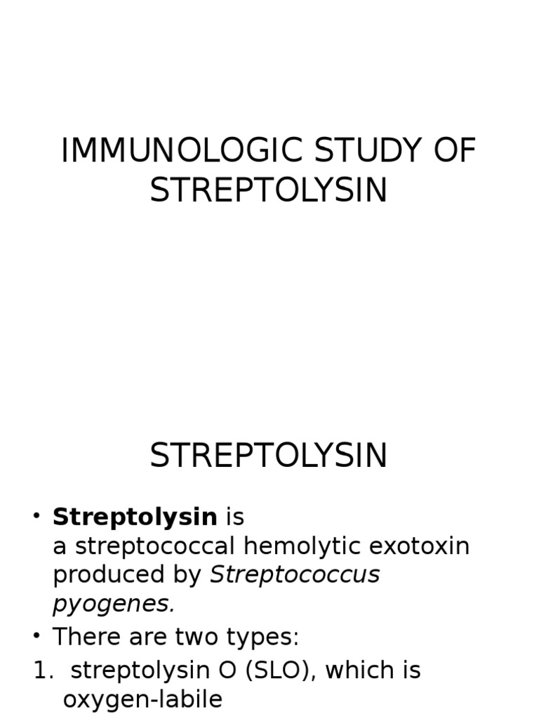 Characterization of Streptolysins and their Role in Diagnosing ...