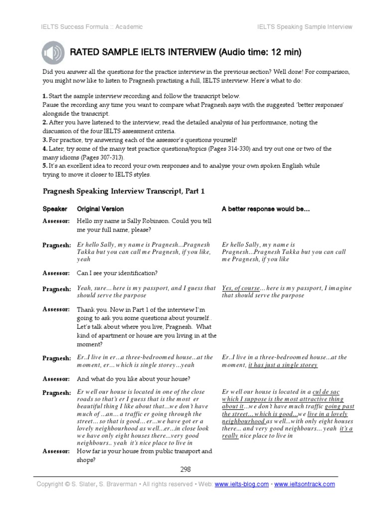 Rated Sample Ielts Interview (Audio Time: 12 Min) : Pragnesh Speaking ...