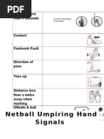 Netball Officiating Signals | PDF | Hand | Arm