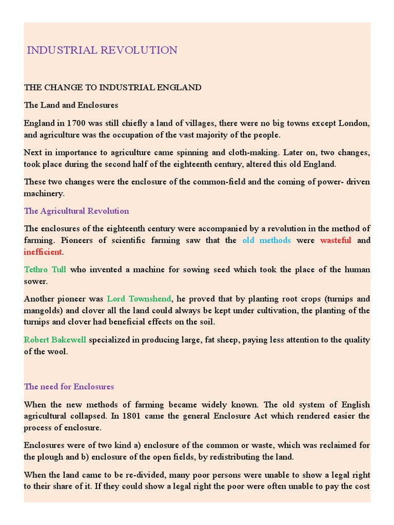 INDUSTRIAL REV TRANSFORMS ENGLAND | PDF | Industrial Revolution ...