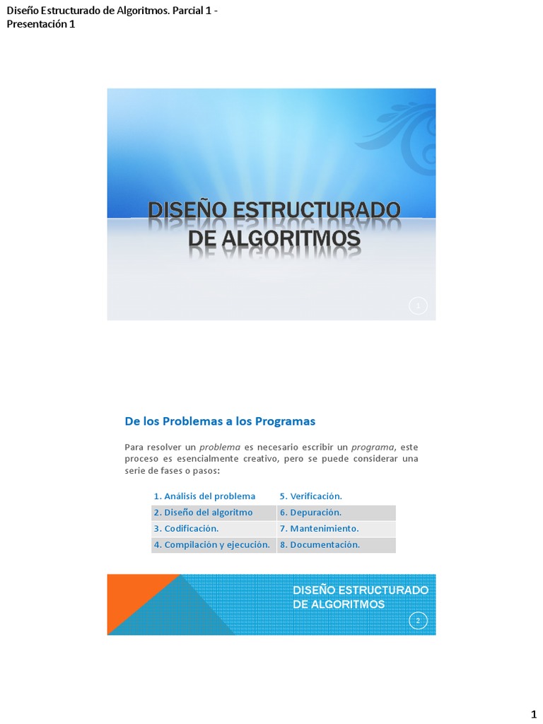 Diseno Estructurado de Algoritmos Parte1 | PDF | Algoritmos | Lenguaje ...