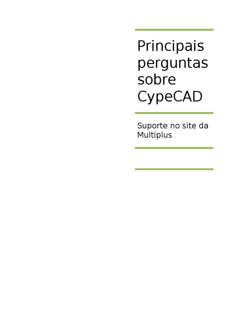Guia de Suporte CypeCAD Multiplus | PDF | Janela (informática) | Auto Cad