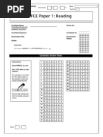 IELTS Listening Answer Sheet | PDF | International English Language ...
