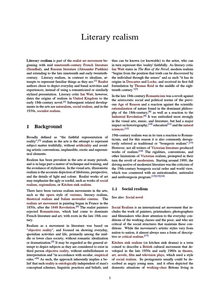 Literary Realism | Literary Realism | Realism (Arts)