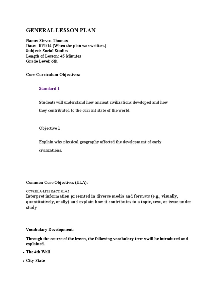 Lesson Plan 2 | PDF | Ancient Greece | Lesson Plan