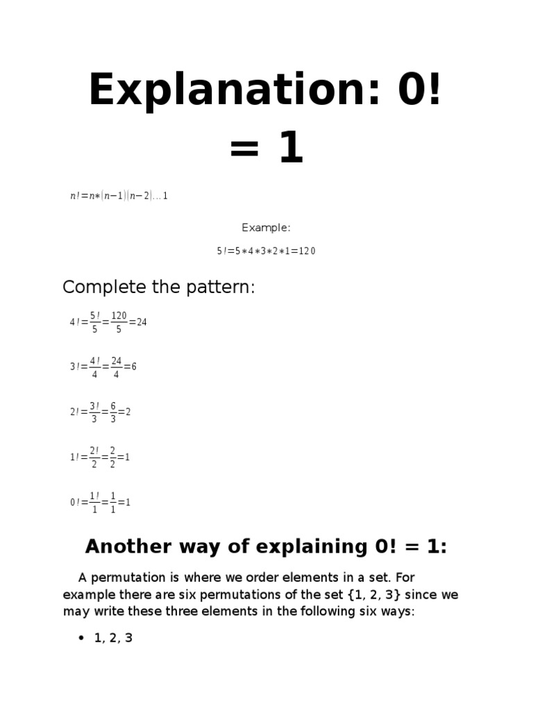 Explanation: 0! 1: Complete The Pattern | PDF | Teaching Methods ...