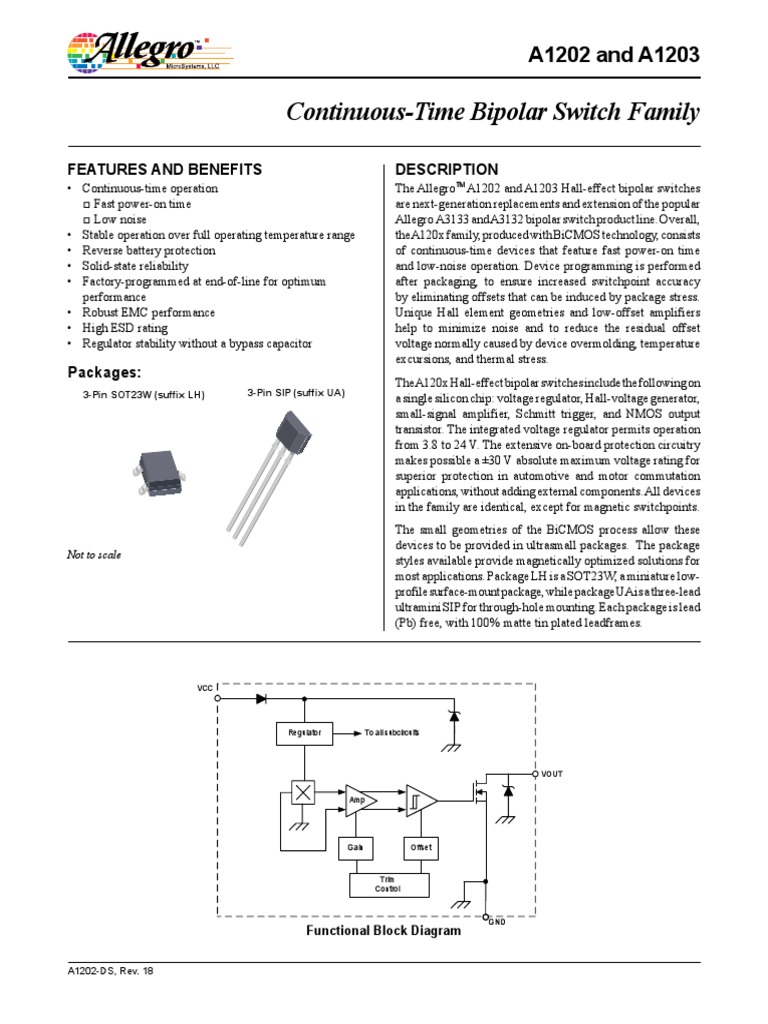 A1202 3 Datasheet | PDF | Bipolar Junction Transistor | Hysteresis