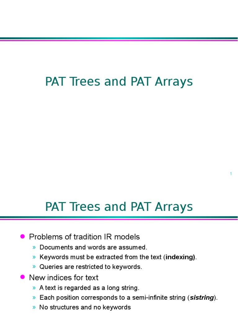 PAT Trees and PAT Arrays | PDF | String (Computer Science) | Database Index