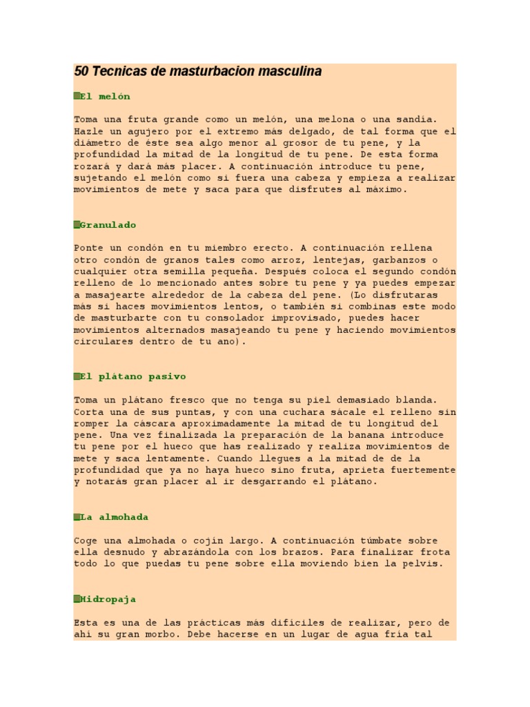 Técnicas de Masturbación Creativas | PDF | Orgasmo | Eyaculación