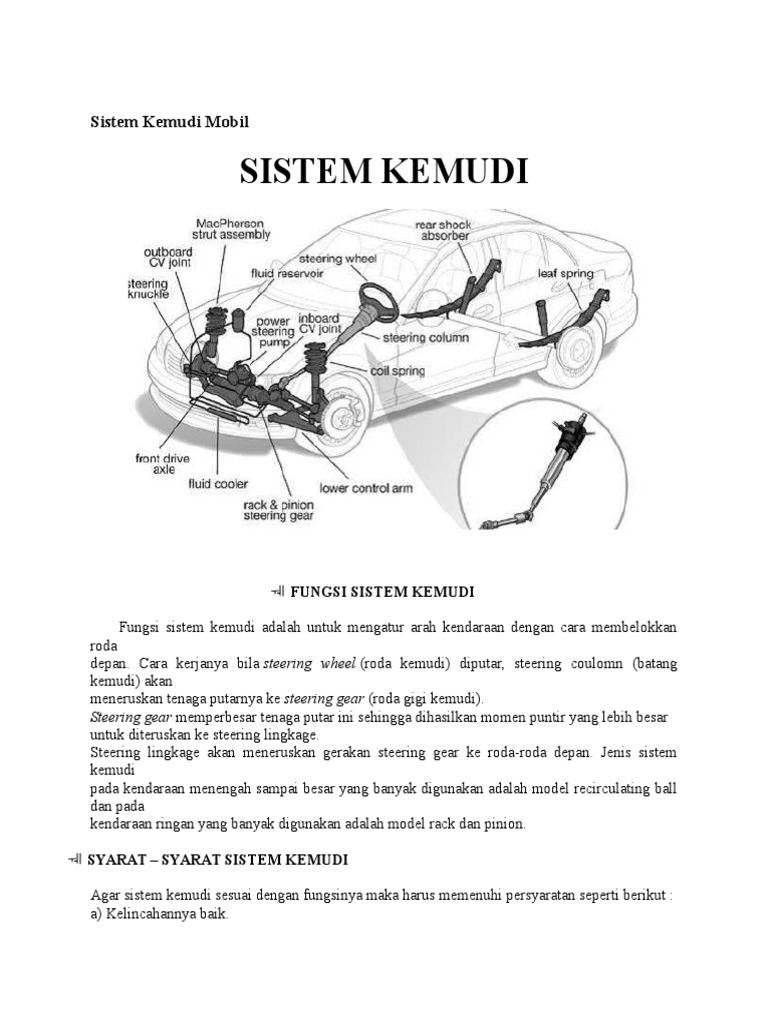 Sistem Kemudi Mobil | PDF