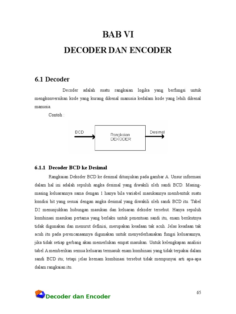 Bab Vi Decoder Encoder | PDF | Komputer | Metode & Bahan Ajar