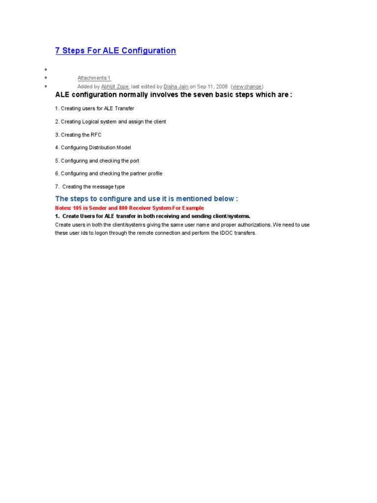 A Seven Step Process for Configuring ALE Data Transfer Between SAP ...