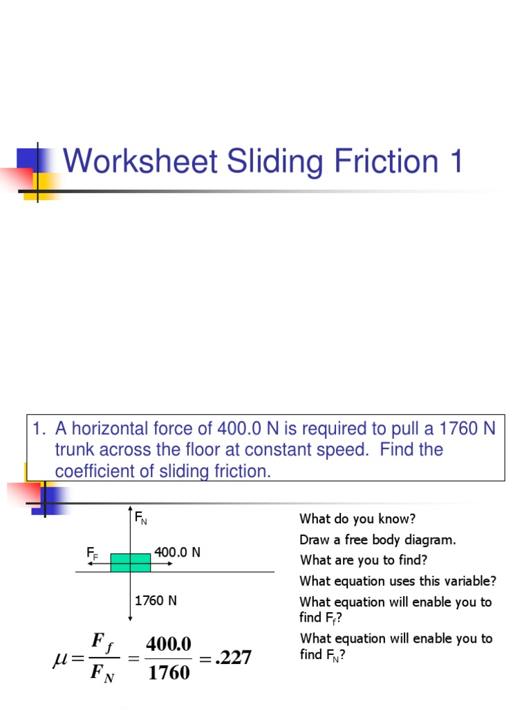 Solved Examples Sliding Friction | PDF | Force | Friction