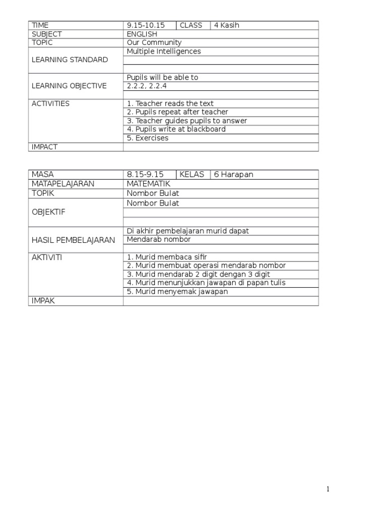 Lesson Note w3 2015 | PDF | Career & Growth | Language Arts & Discipline