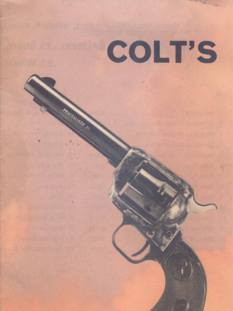 Colt Peacemaker 22 | PDF | Trigger (Firearms) | Revolver