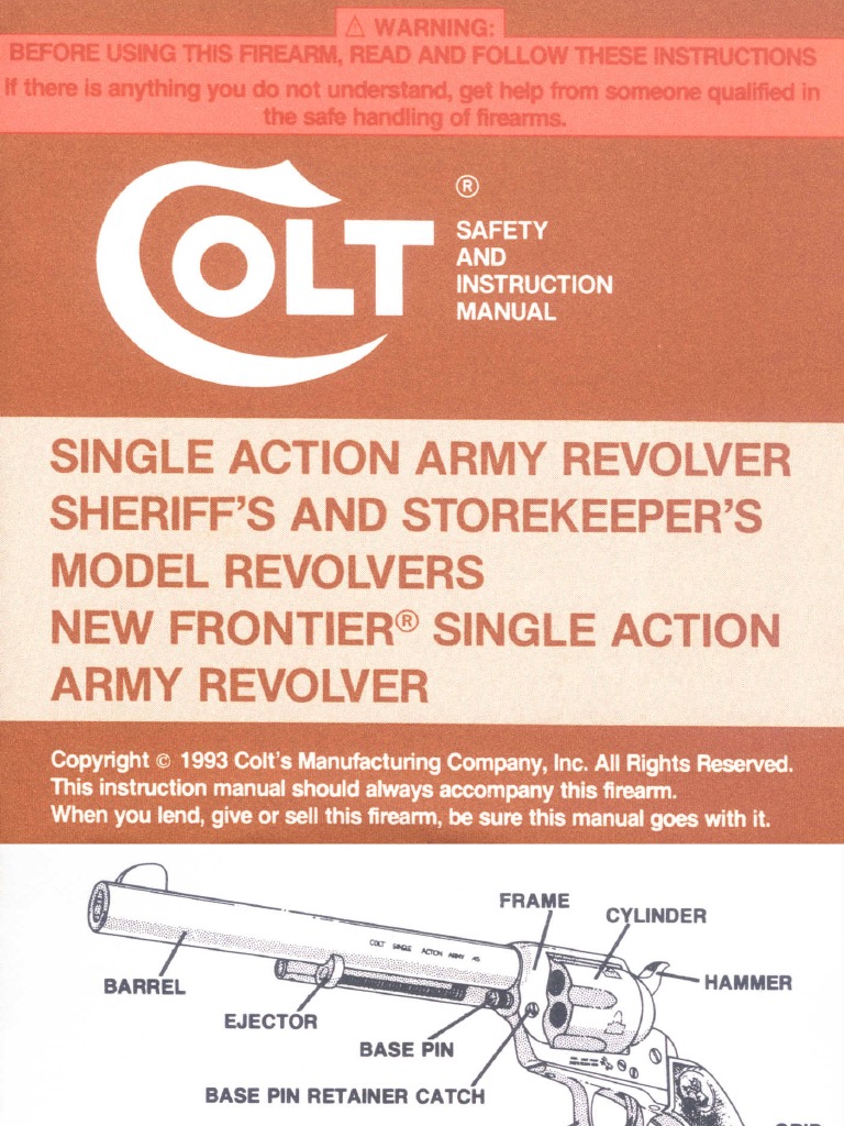 Colt Single Action ARmy | PDF | Revolver | Trigger (Firearms)