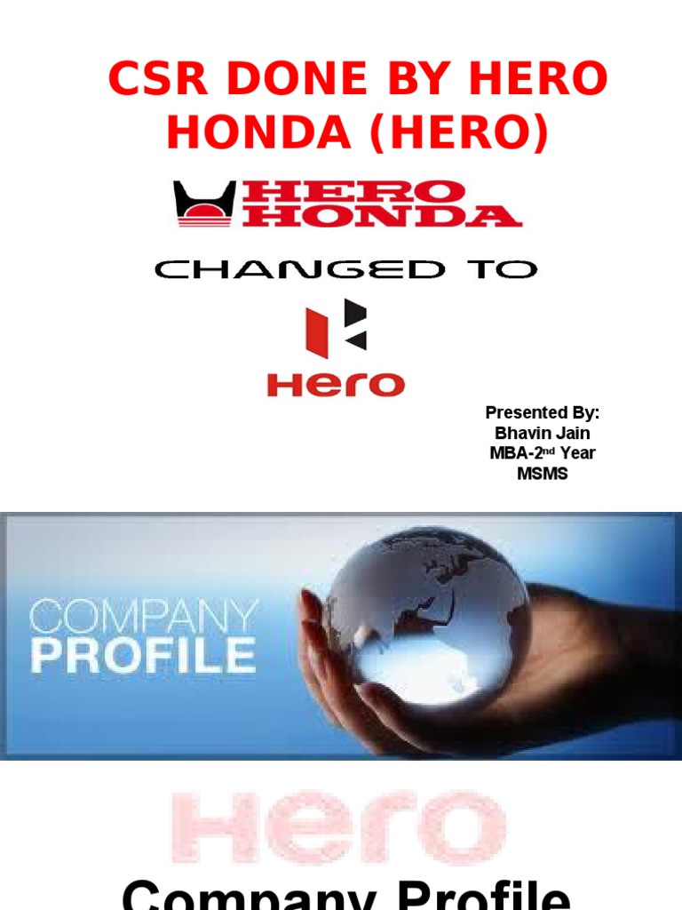 CSR of Hero Honda - Bhavin | PDF | Corporate Social Responsibility ...
