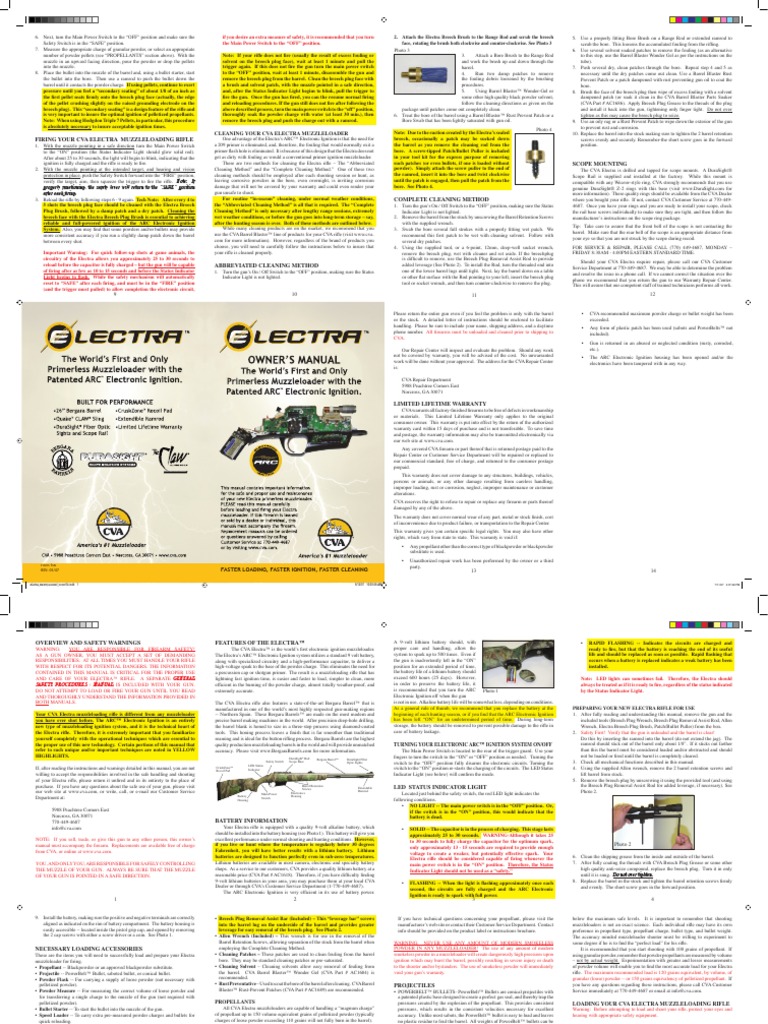 Cva Electra Pdf Gun Barrel Rifle